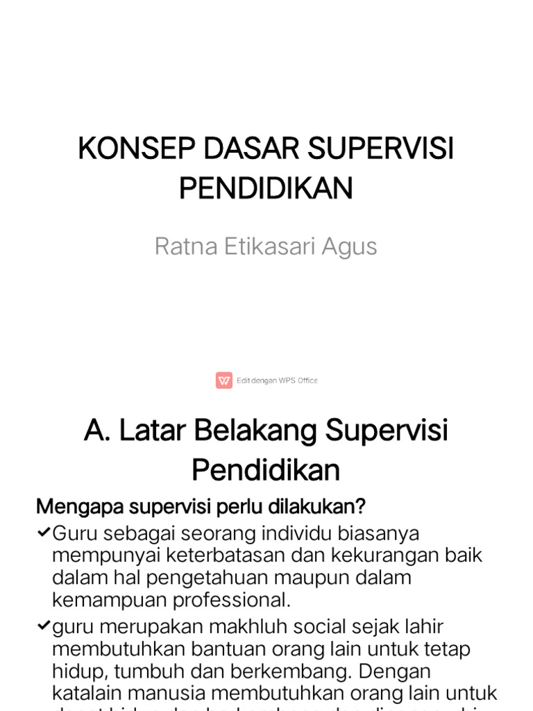 Konsep Dasar Supervisi Pendidikan 1 | PDF