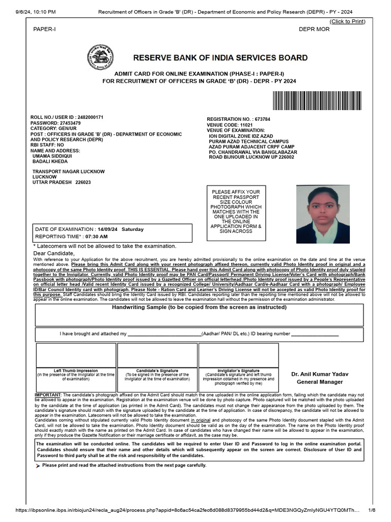 Recruitment of Officers in Grade 'B' (DR) - Department of Economic and ...