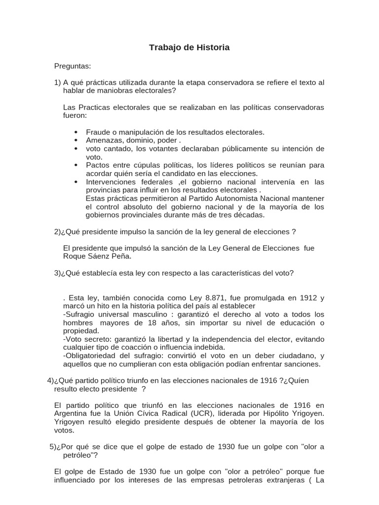 Trabajo de Historia-1 | PDF | Votación | Universidad