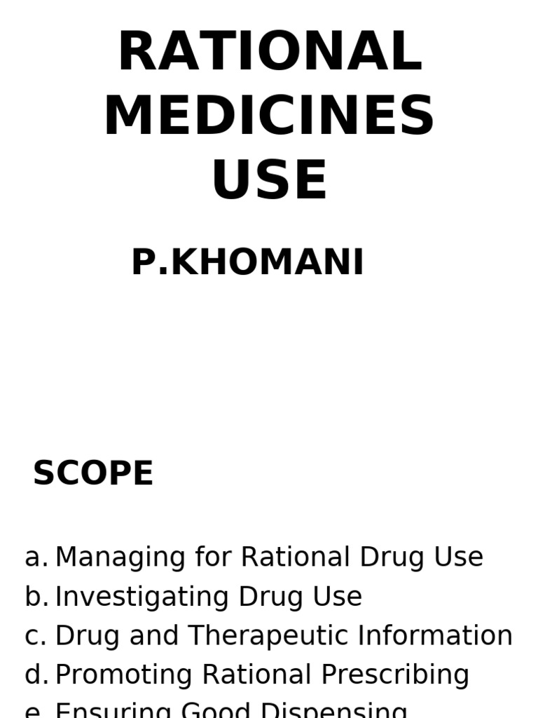 Rational Medicine Use Guide | PDF | Over The Counter Drug ...