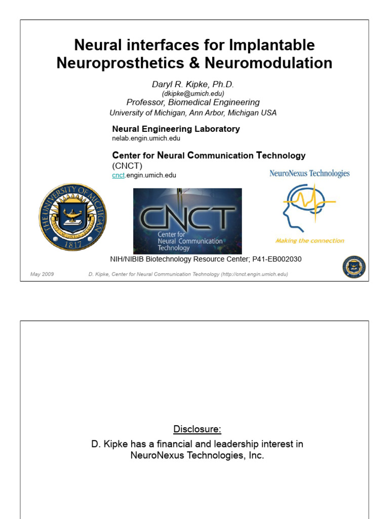 ARTIGO CATÁLOGO, Neural Interfaces For Implantable Neuroprosthetics | PDF | Nervous System ...