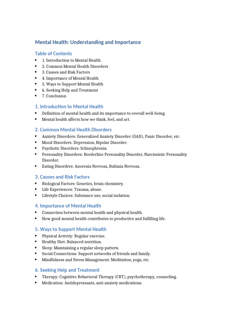 Understanding Mental Health Essentials | PDF