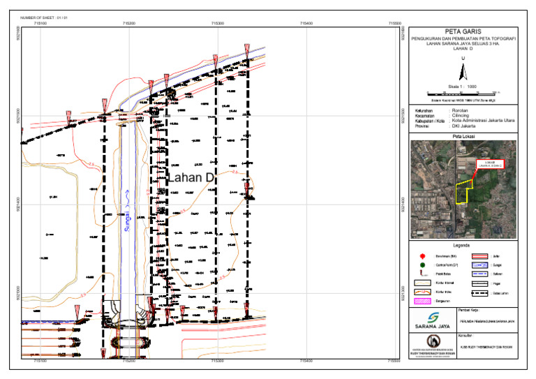 Peta Garis Topografi Blok D-A3 | PDF