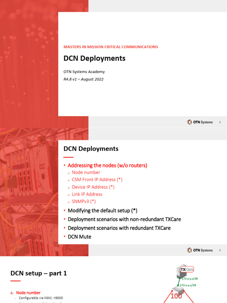 2 6 XTran DCN Deployment R4 8 | PDF | Ip Address | Internet Protocols