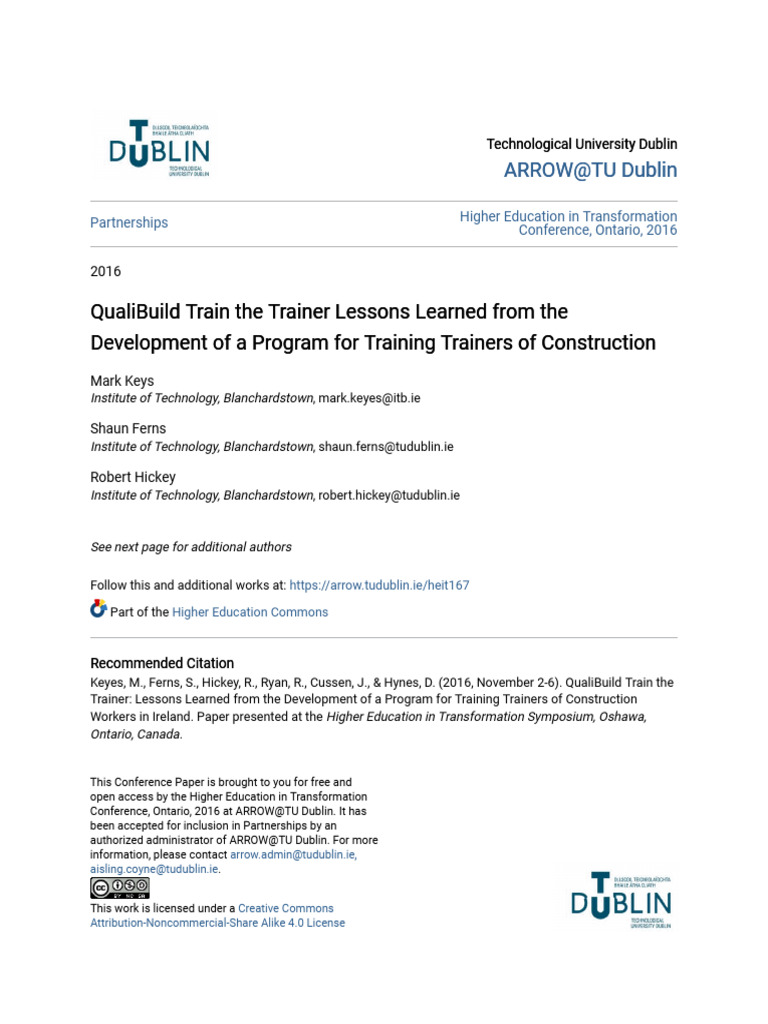 QualiBuild_Train_the_Trainer_Lessons_Lea | PDF | Constructivism (Philosophy Of Education) | Learning