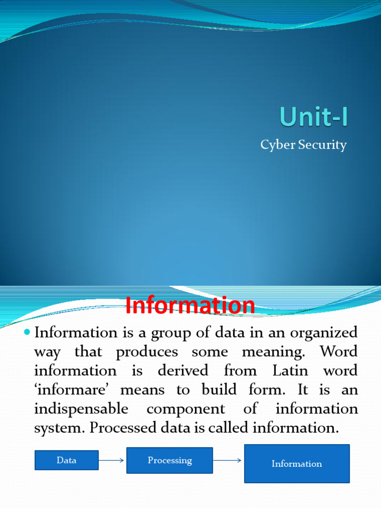 Unit-I(CS) | PDF | Security | Computer Security