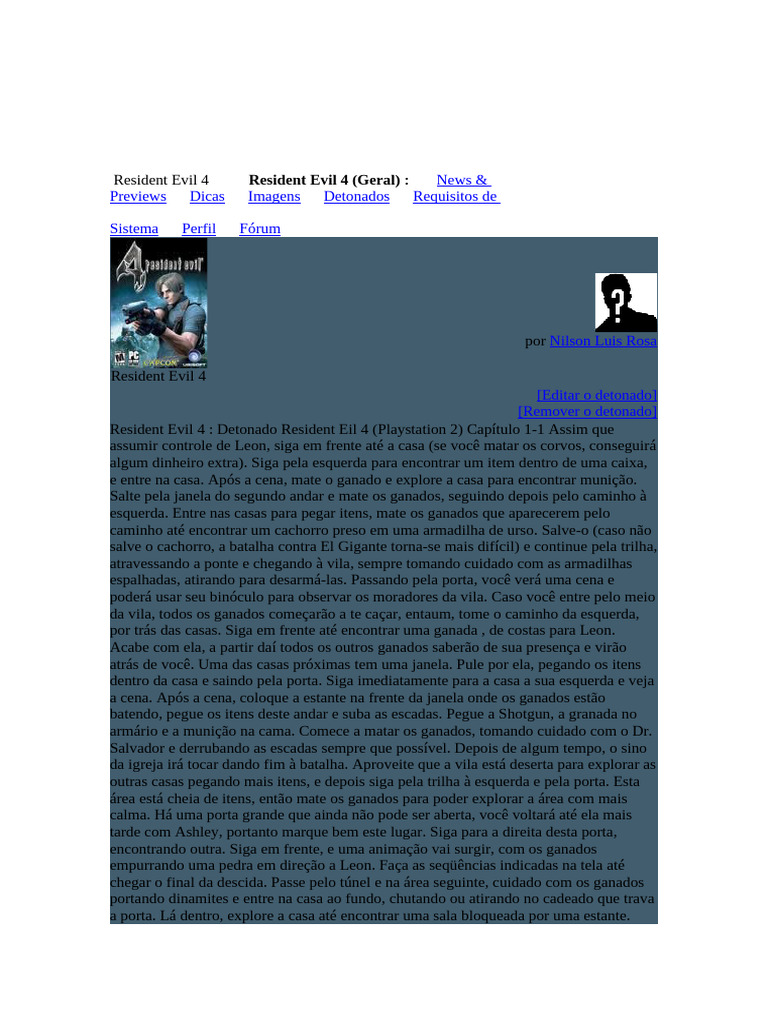 Tutorial Resident Evil 4 | PDF | Castelo | Dragão