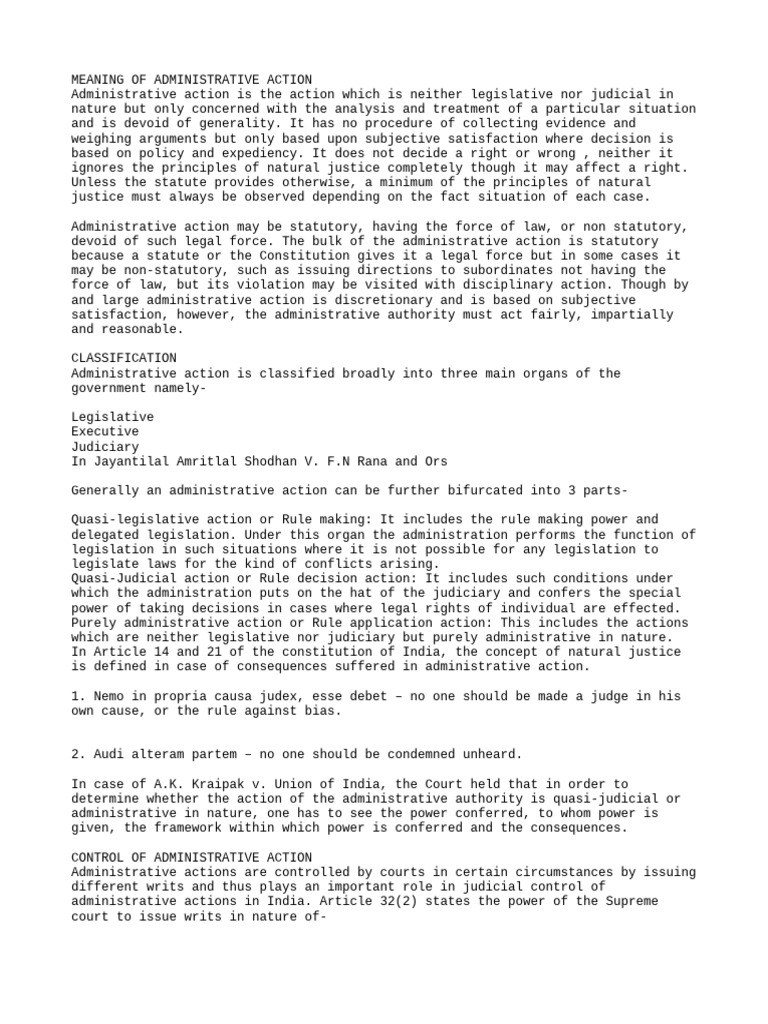 administrative action | PDF | Writ | Jurisdiction