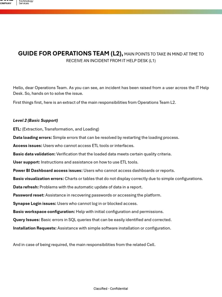L2 Operations Team Incident Handling Guide | PDF | Computing ...