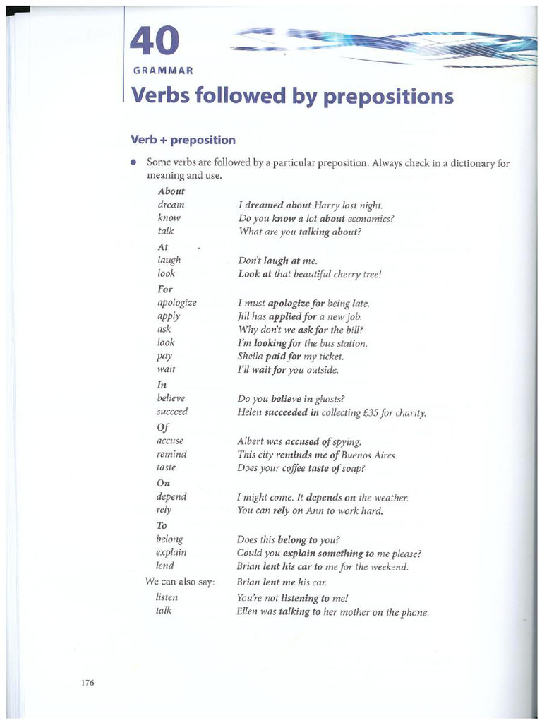 Verbs Followed by Prepositions | PDF