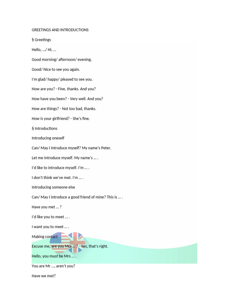 1.1.2 Introduction and Greetings | PDF | Art | Poetry