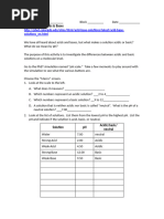 Acid-Base Solutions PhET Lab Guide | PDF | Ph | Acid