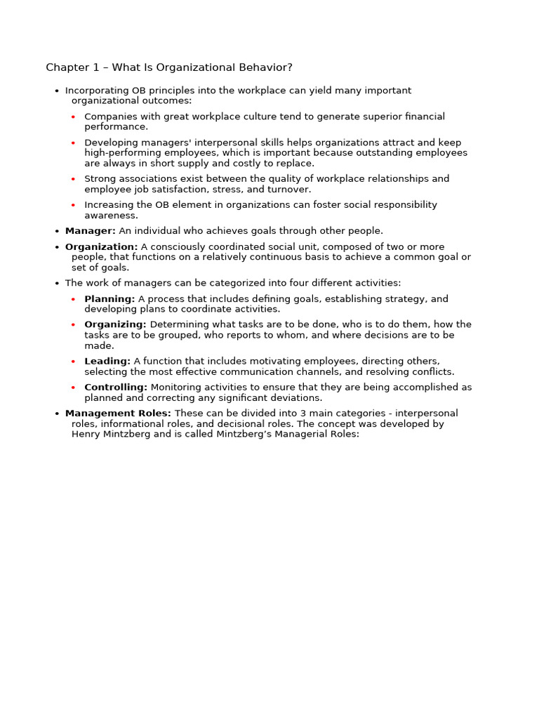 Introduction to Organizational Behavior | PDF | Job Satisfaction ...