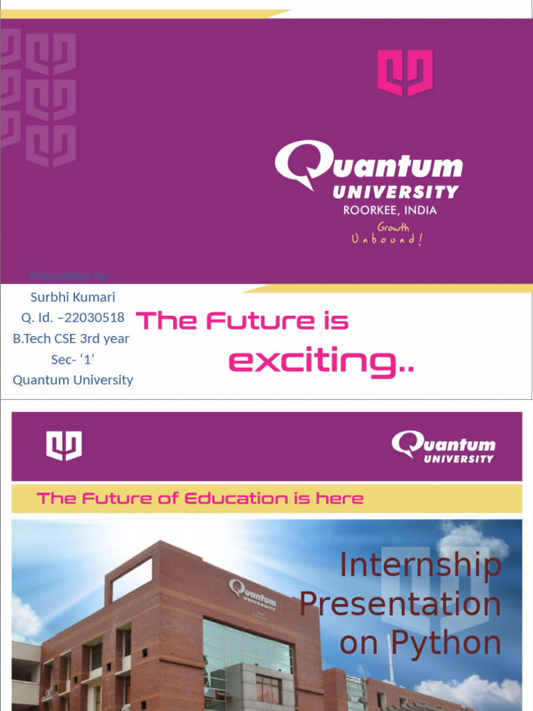 Presented By:-Surbhi Kumari Q. Id. - 22030518 B.Tech CSE 3rd Year Sec - 1' Quantum University | PDF