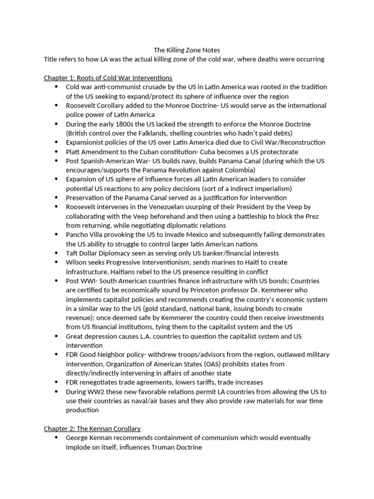 The Killing Zone Notes | PDF | Fidel Castro | Cuba