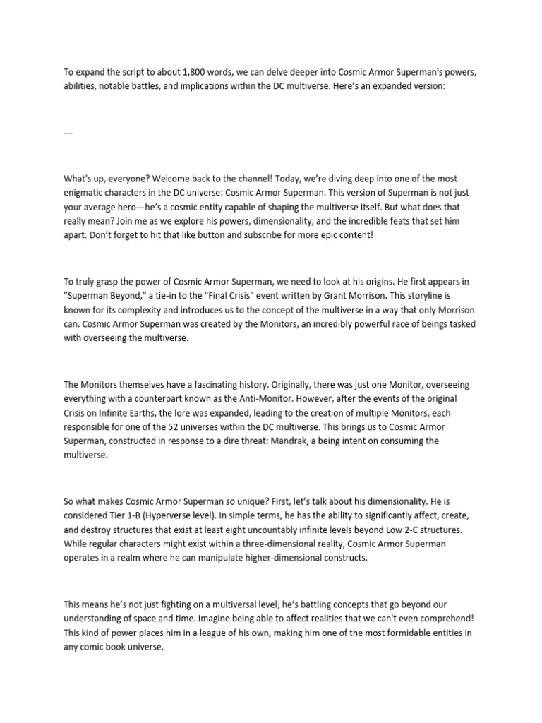 Script | PDF | Superman