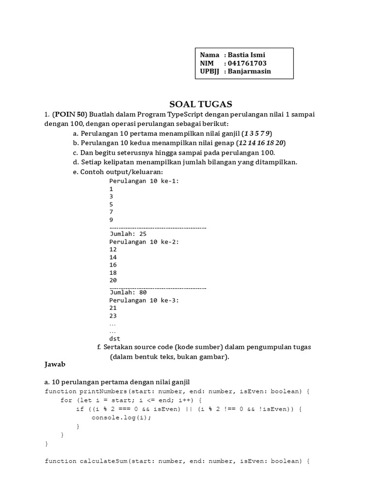 Tugas 1 Praktikum Pemrograman Berbasis Piranti Bergerak 041761703 | PDF