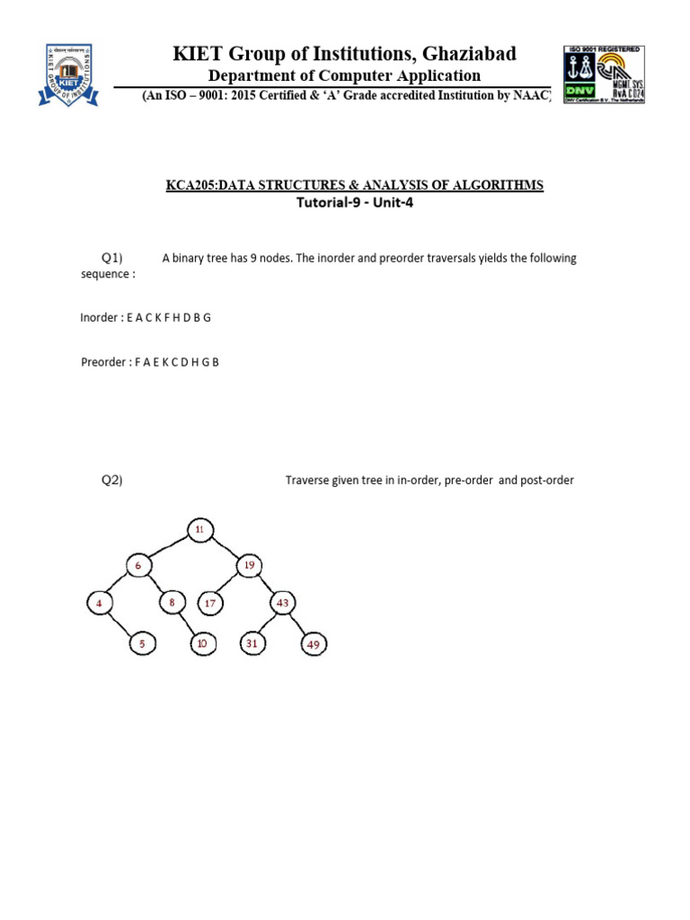 Data Structures Tutorial: Binary Trees | PDF