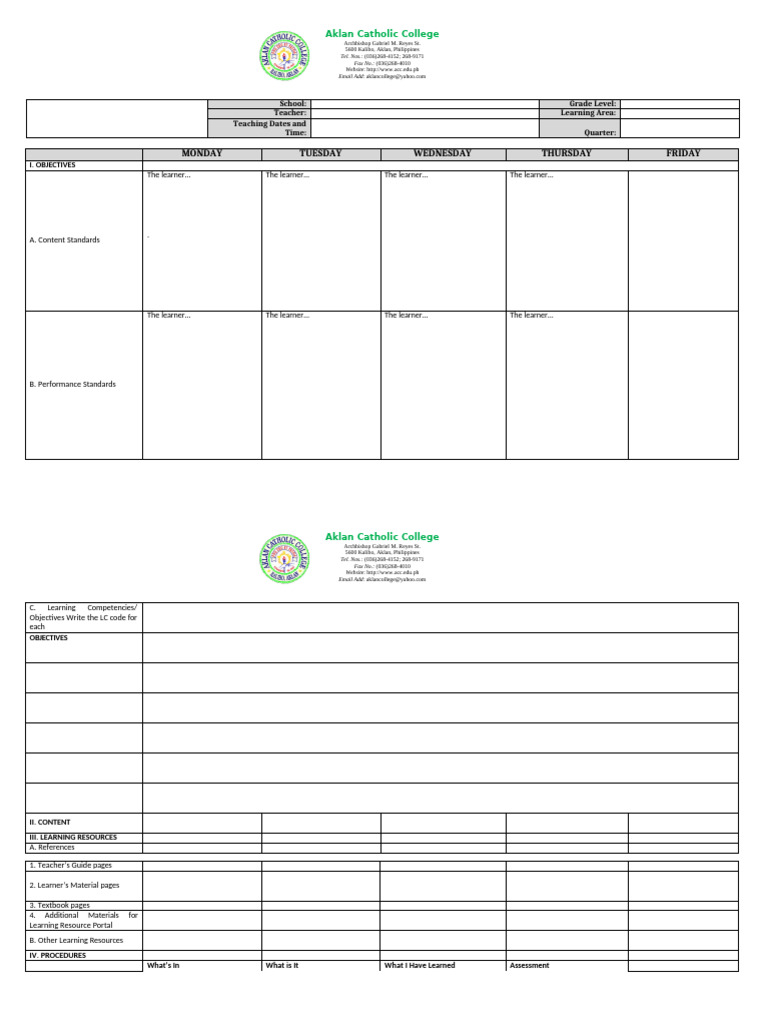 1 Week Format | PDF | Learning | Behavior Modification