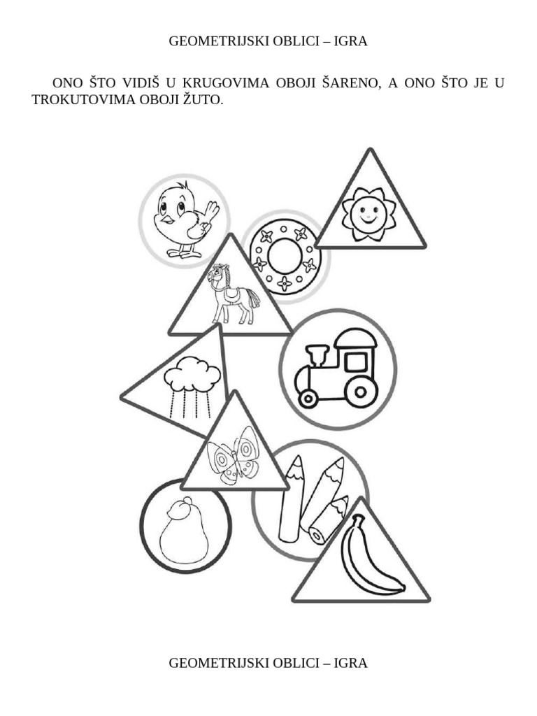 GEOMETRIJSKI OBLICI - Zadaci Za Grupni Oblik Rada | PDF