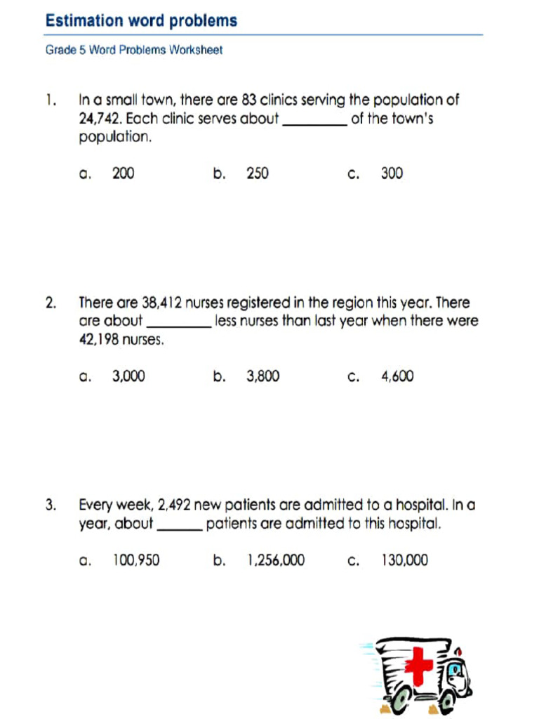 Class 5 ICSE Maths Rounding Off Word Problem | PDF
