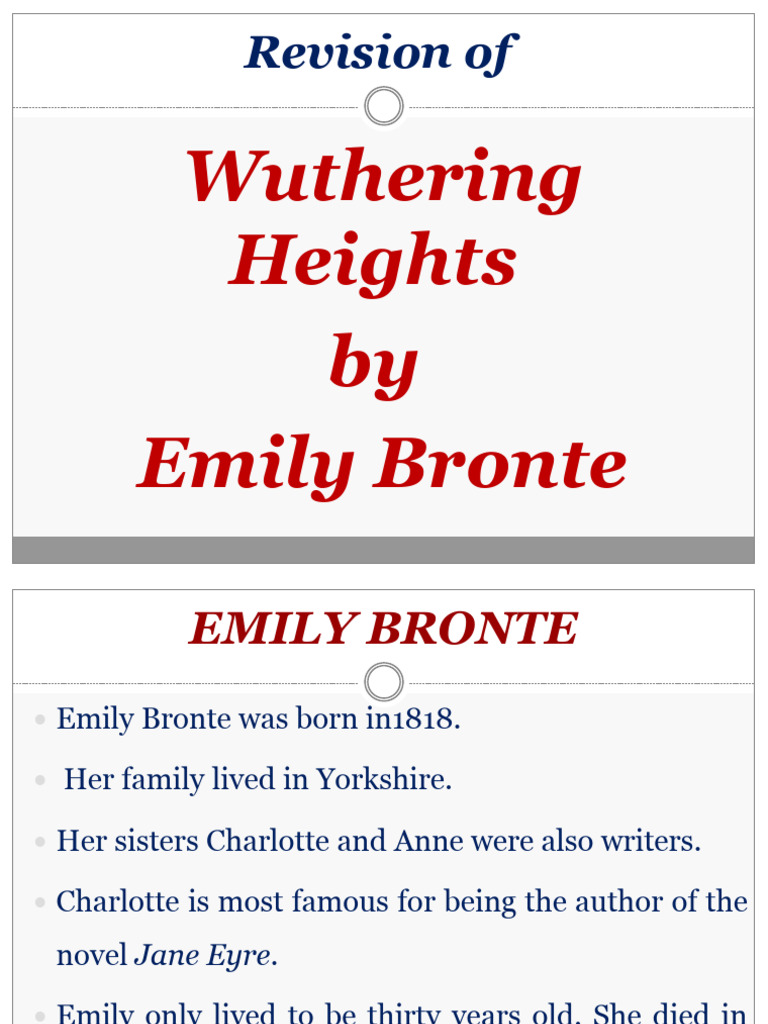 Wuthering Heights Revision | PDF | Heathcliff (Wuthering Heights ...