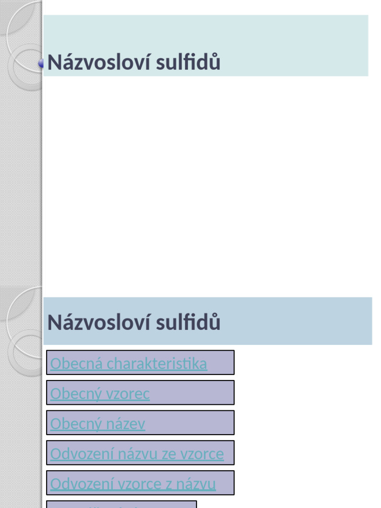 Nazvoslovi Sulfidu | PDF