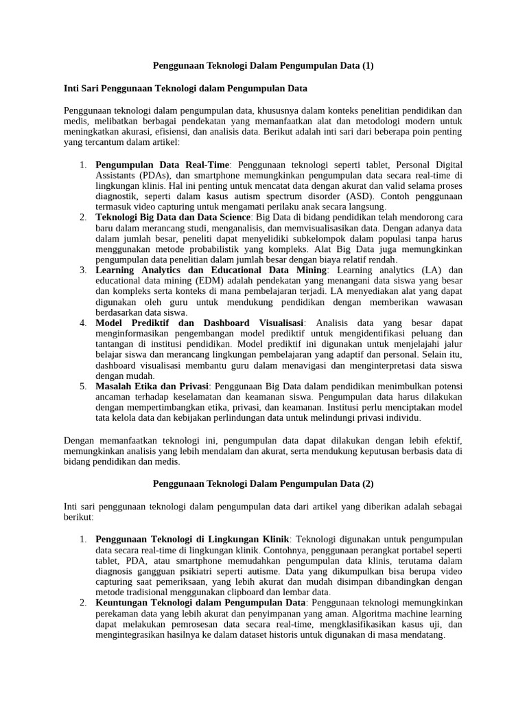 3A Penggunaan Teknologi Dalam Pengumpulan | PDF | Bisnis