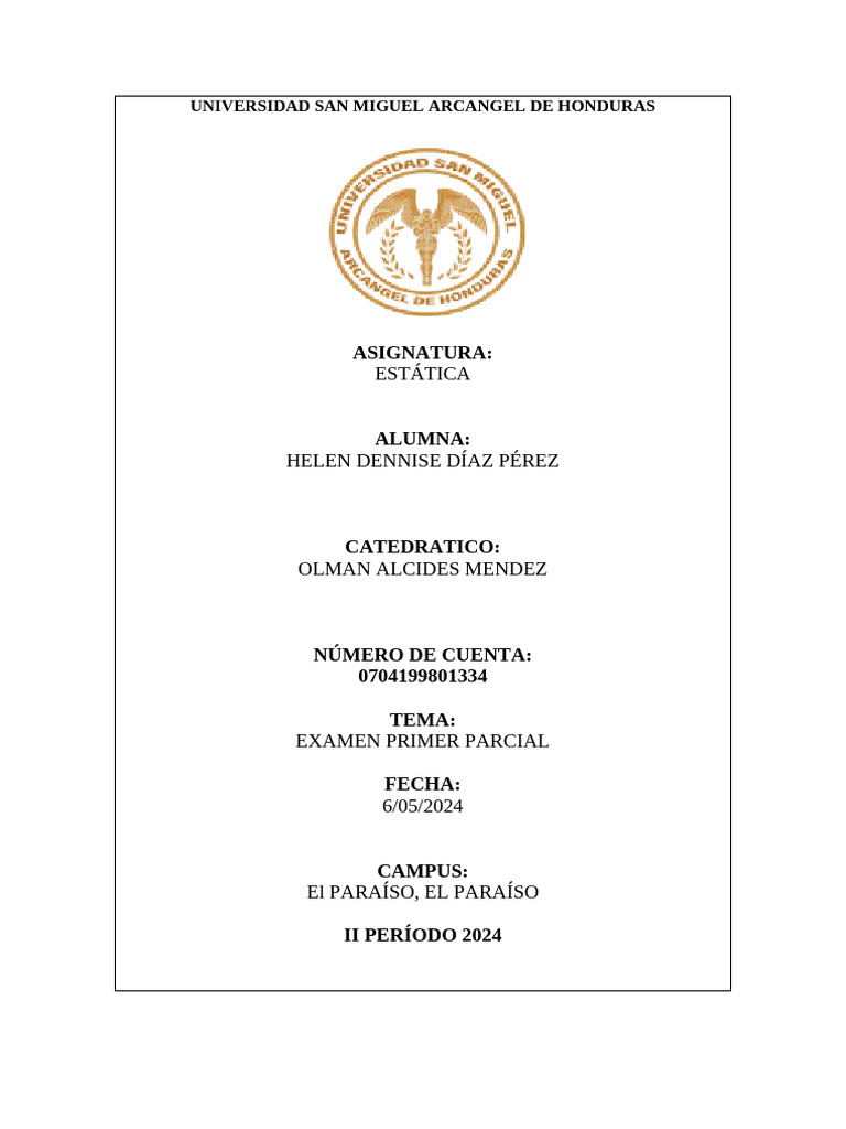 Examen Estática | PDF