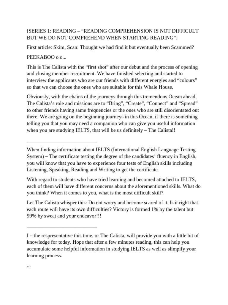 Series 1 - B o Nghi | PDF | Speed Reading | Reading Comprehension