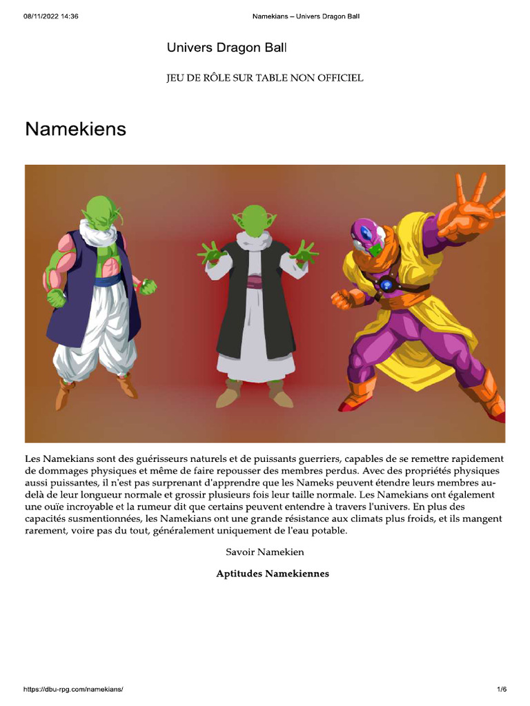 19 - Namekians - Univers Dragon Ball | PDF
