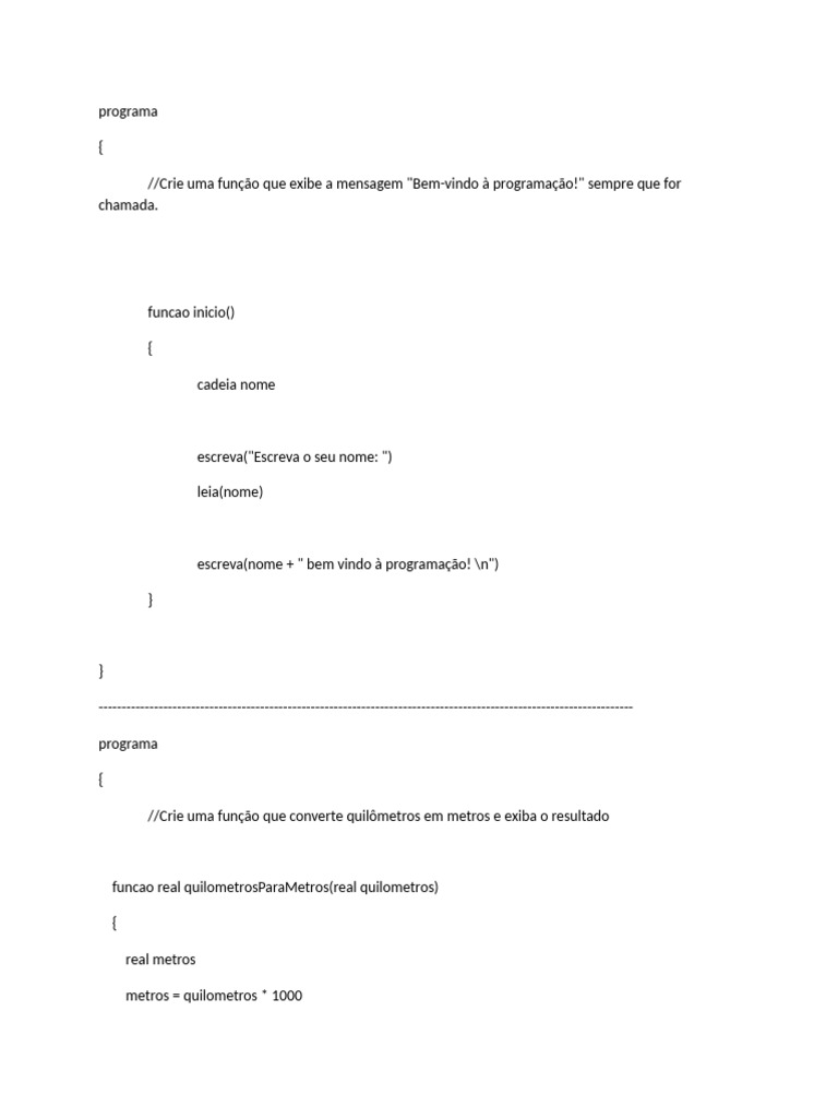 Exercicio em Portugol - Fazer em Java | PDF | Função (Matemática) | Números