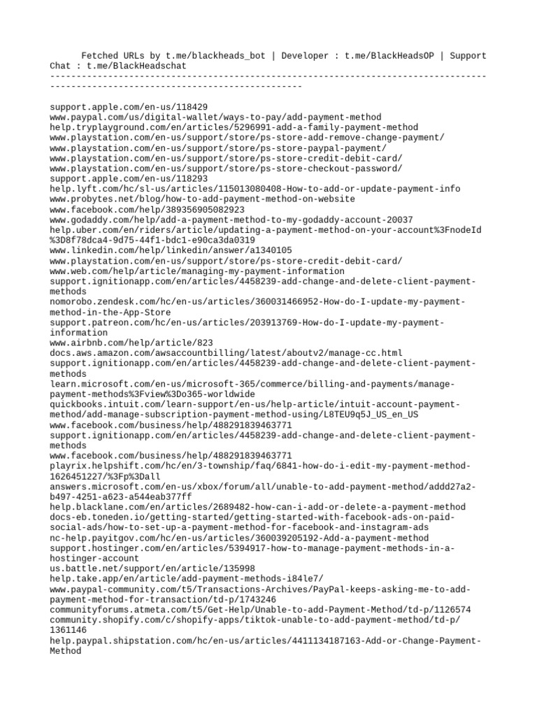 Add Payment Method Bot by @BlackHeadsOP | PDF | Internet Protocol Based Network Software ...