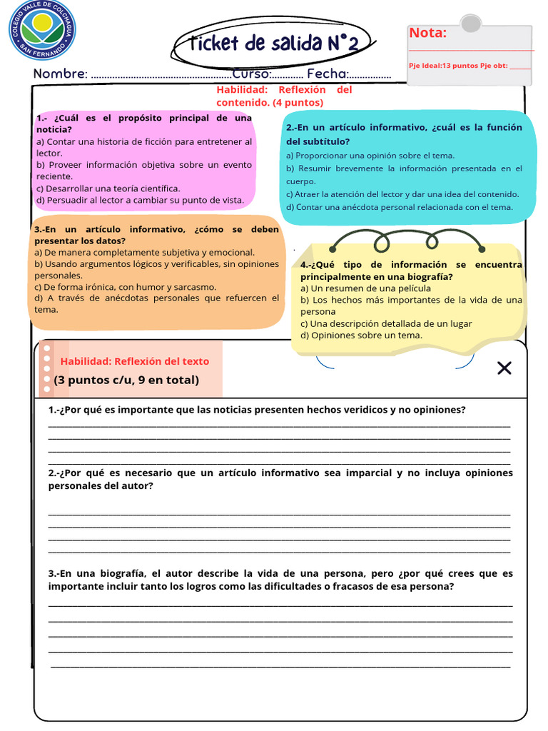 Ticket de Salida 2 - Act Proc 3 | PDF | Juegos y actividades