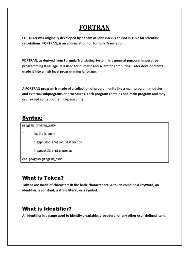 FORTRAN for Scientific Computing | PDF | Career & Growth | Language ...