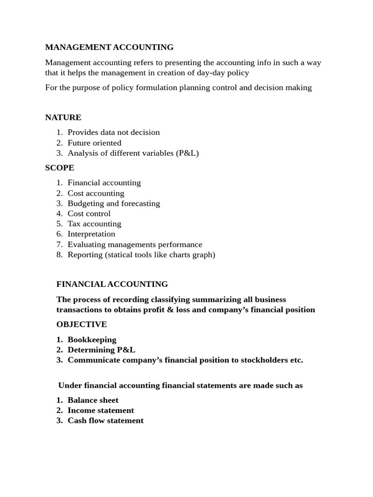 Management Accounting | PDF