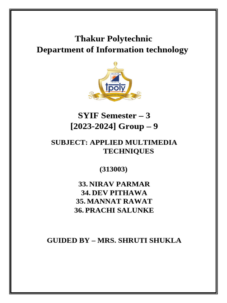 AMT D Micro Project | PDF | Animation | Computer Animation