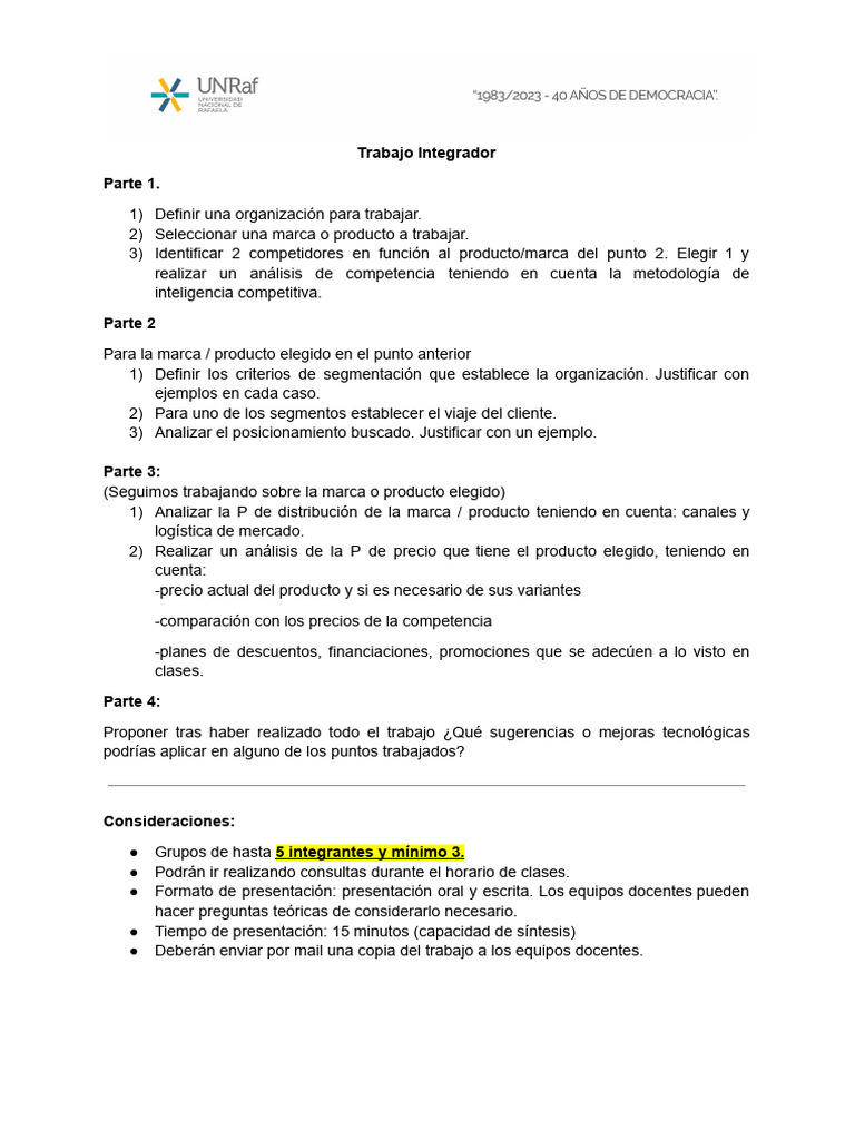Trabajo Práctico Integrador | PDF