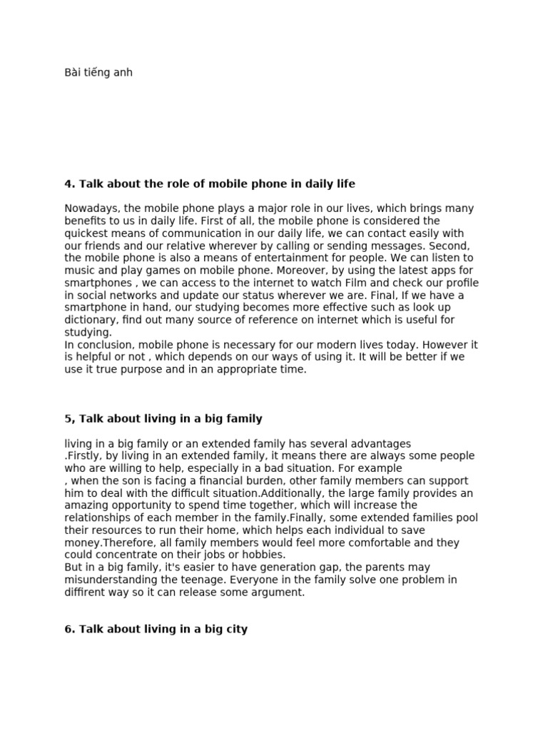 The Impact of Mobile Phones on Daily Life | PDF | English Language ...