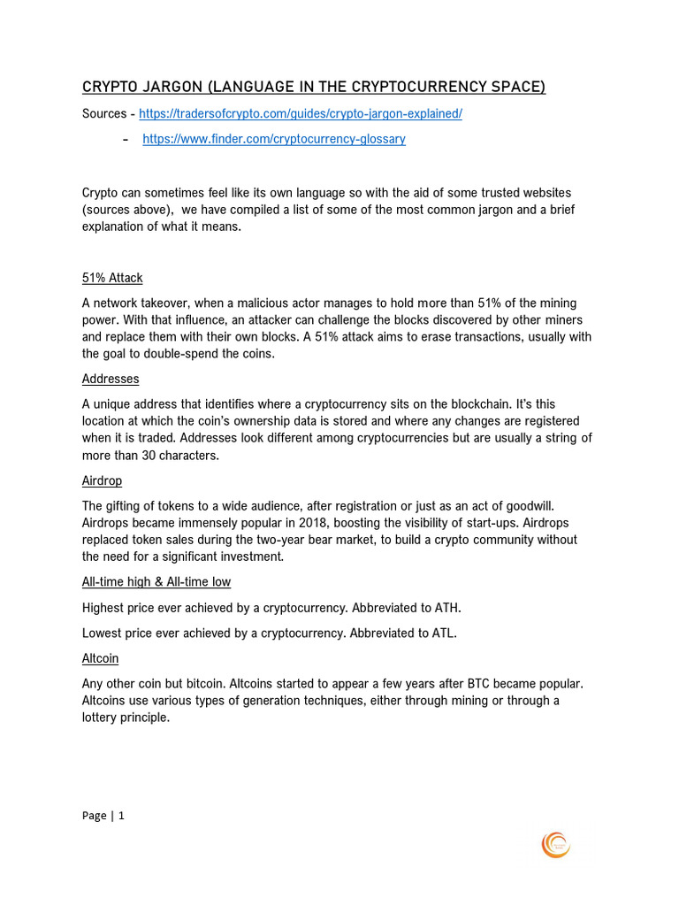 Crypto Jargon | PDF | Cryptocurrency | Margin (Finance)