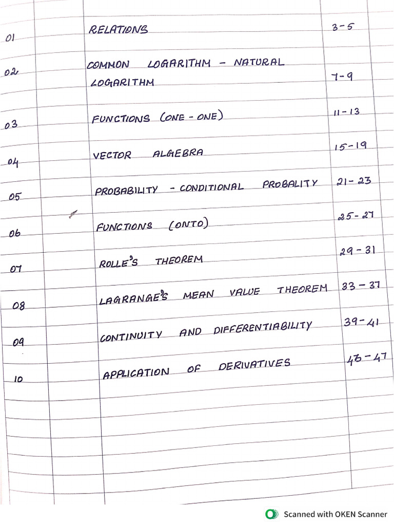 Record Note XII Maths | PDF