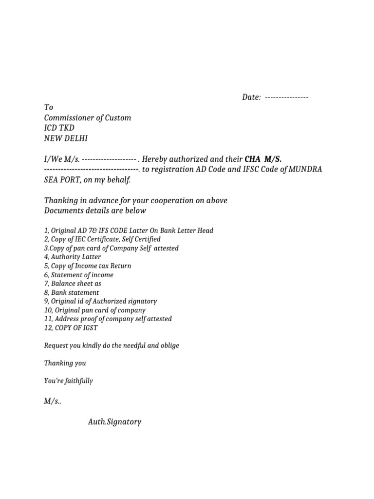 Ad Code Letter Registration Latter | PDF