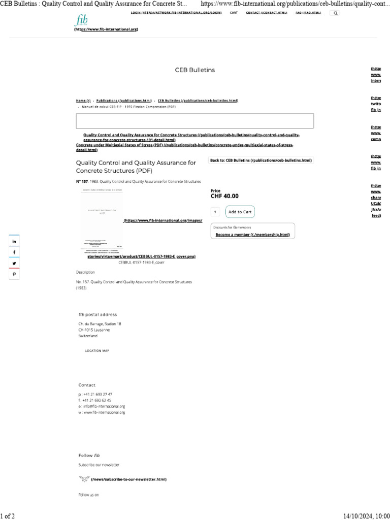 CEB - Quality Control and Quality Assurance For Concrete Structures | PDF