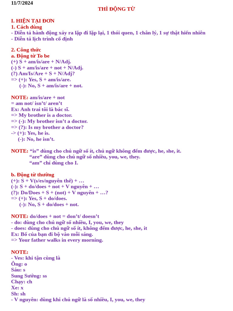 Bài Chữa Chi Tiết Lớp 6C Ngày 11.7 | PDF