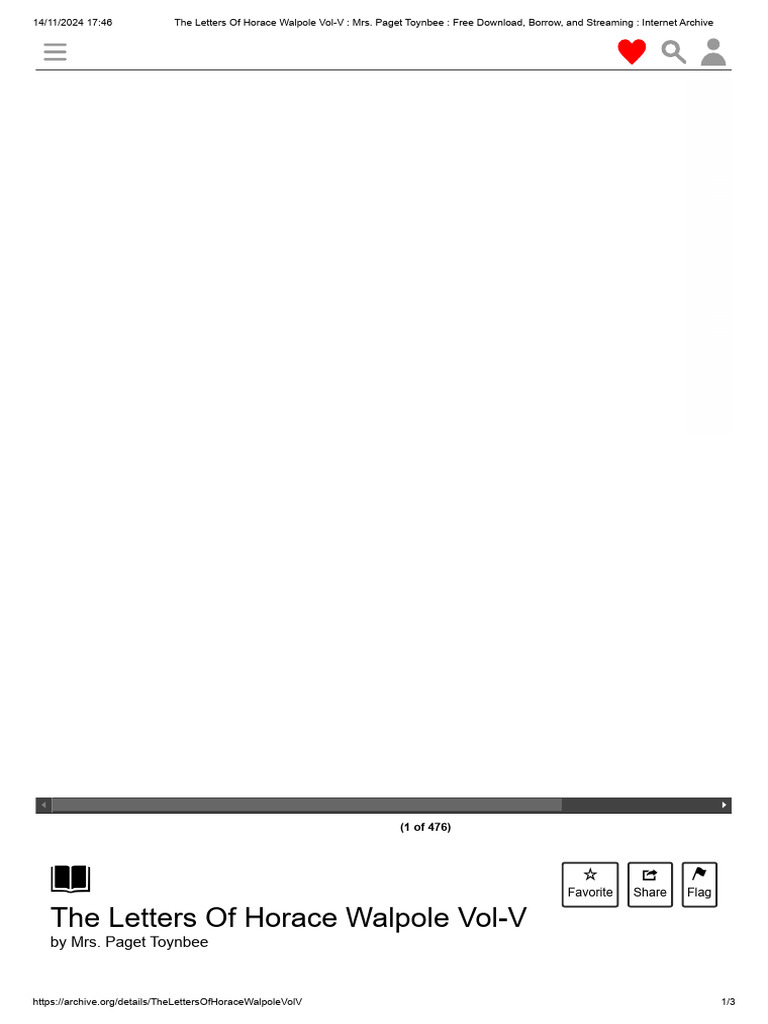Walpole's Letters, Vol. V by Toynbee | PDF | Computer File | Computing