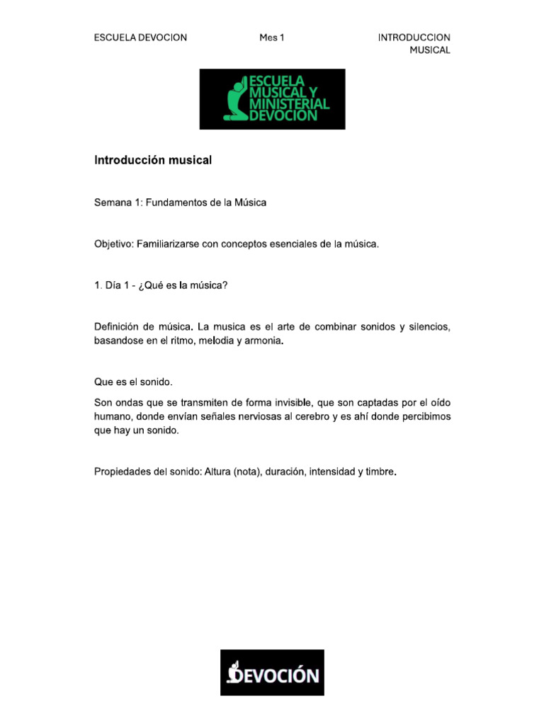 1er Clase Intro Musical - Devocion | PDF