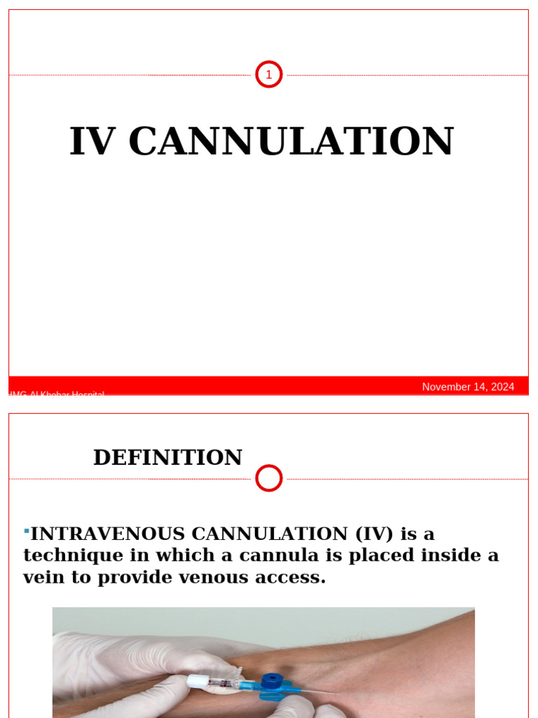 Iv Cannulation Lecture | PDF | Intravenous Therapy | Health Care