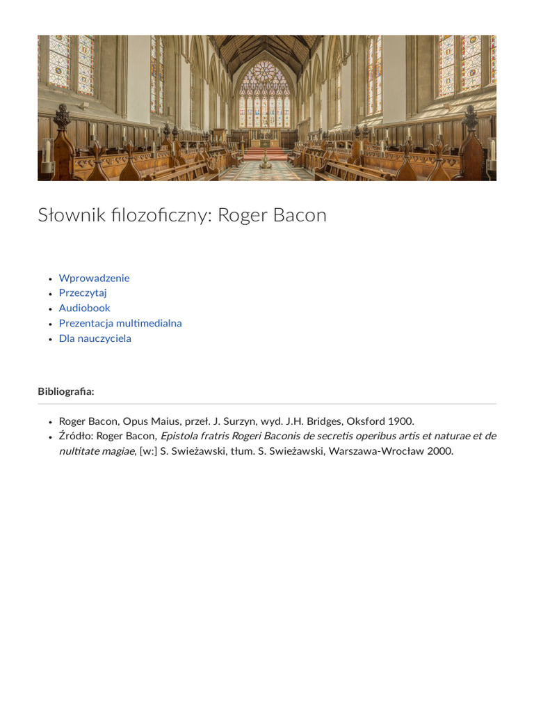 Slownik Filozoficzny Roger Bacon 2 | PDF