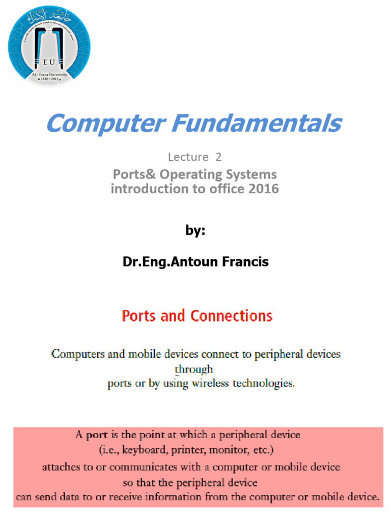 Computer Fundementals - Lec2 | PDF | Technology & Engineering