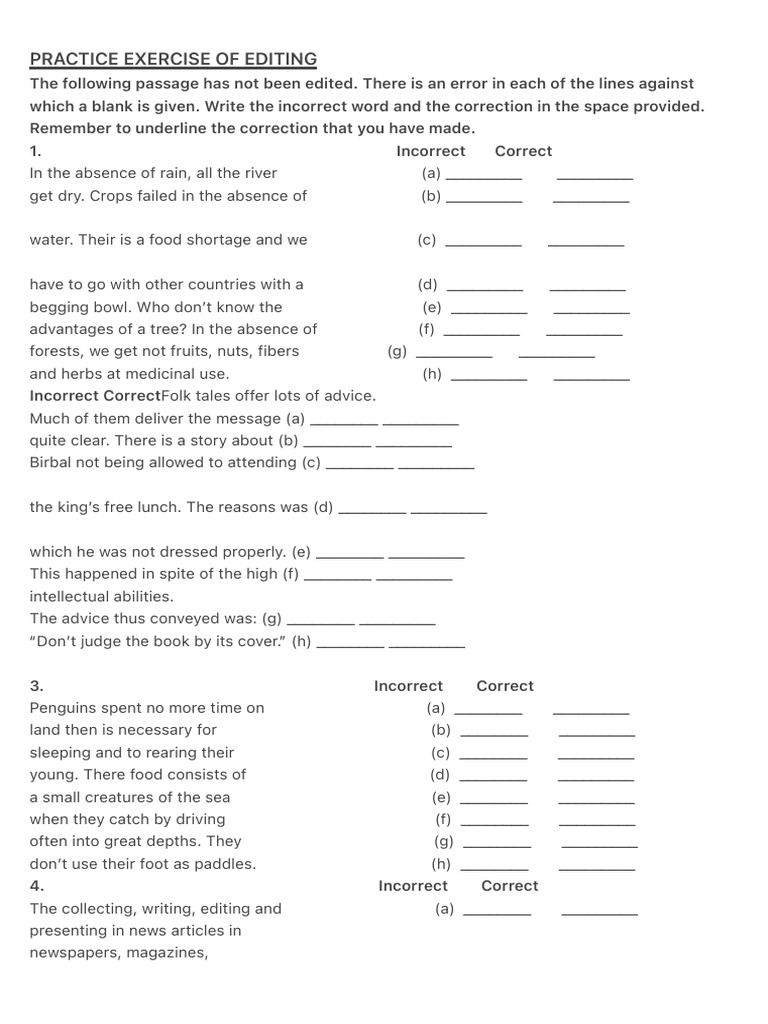 Practice Exercise of Editing | PDF | Journalism | Newspapers